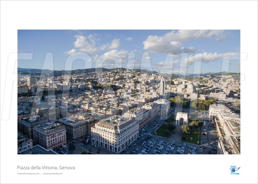 Poster Genova, Piazza della Vittoria - 3 - Liguria a Volo di Drone